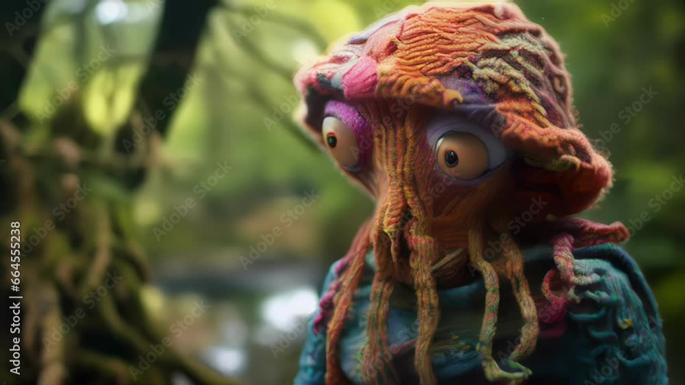 Weird Animated Knit Yarn Alien Creatures from Outer Space. Cute and ...