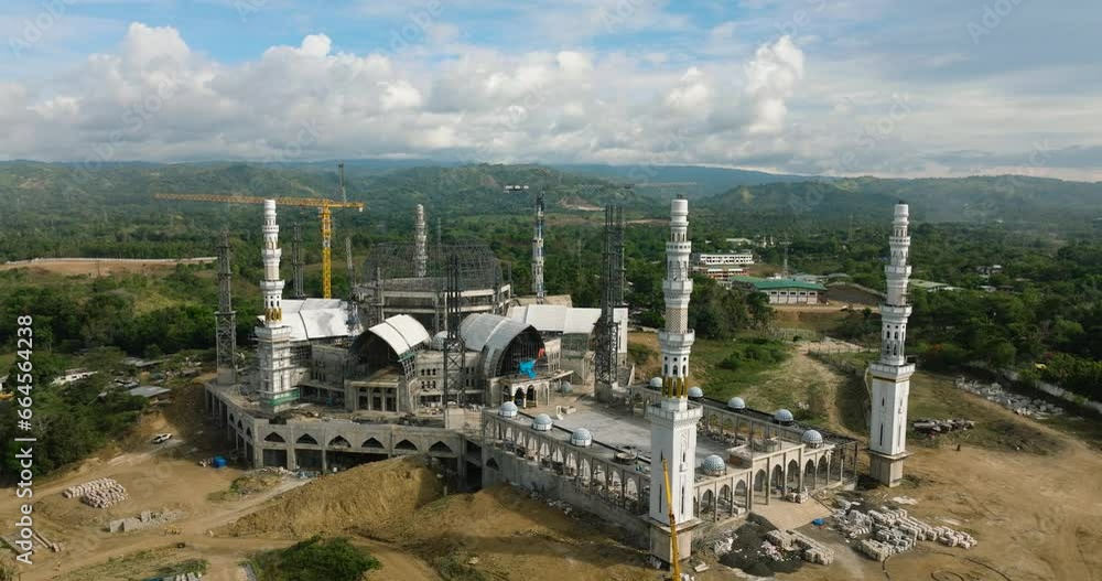 Panorama view of underway Sadik Grand Mosque in Zamboanga City ...