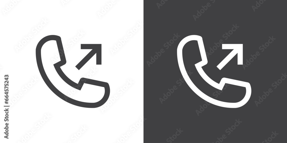 Outgoing call icons. Telephone call icons with symbol of caller, Phone ...