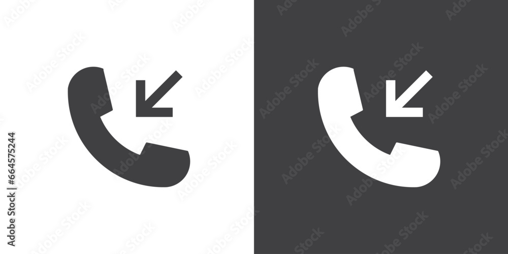 Incoming call icon in flat style. Missed call sign Telephone call icon ...