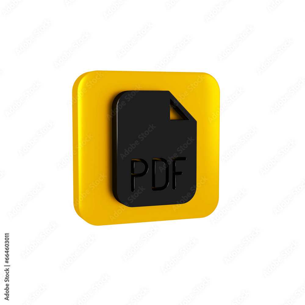 Black PDF file document. Download pdf button icon isolated on ...