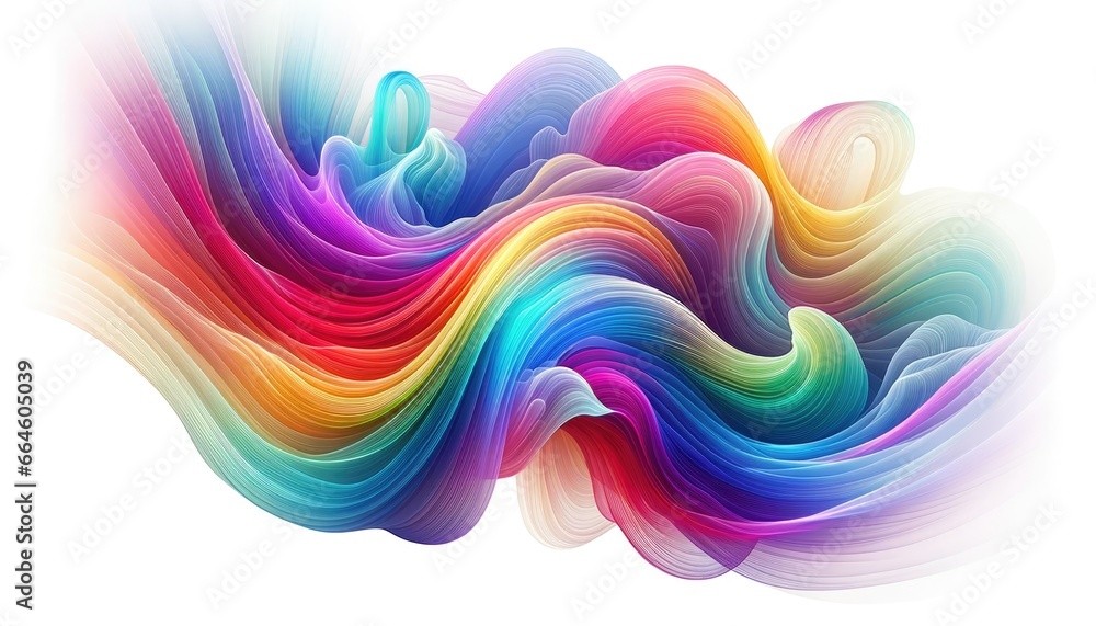 Abstract rainbow, blending a spectrum of vibrant colors in fluid ...