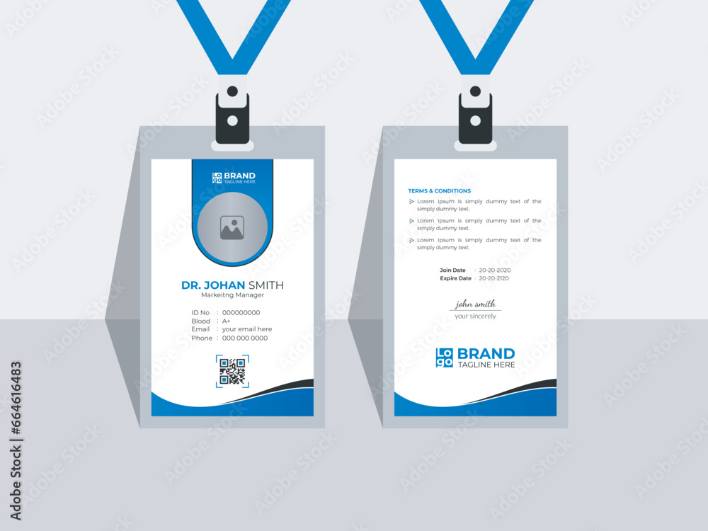 Medical ID card design | simple & clean hospital id card design also ...