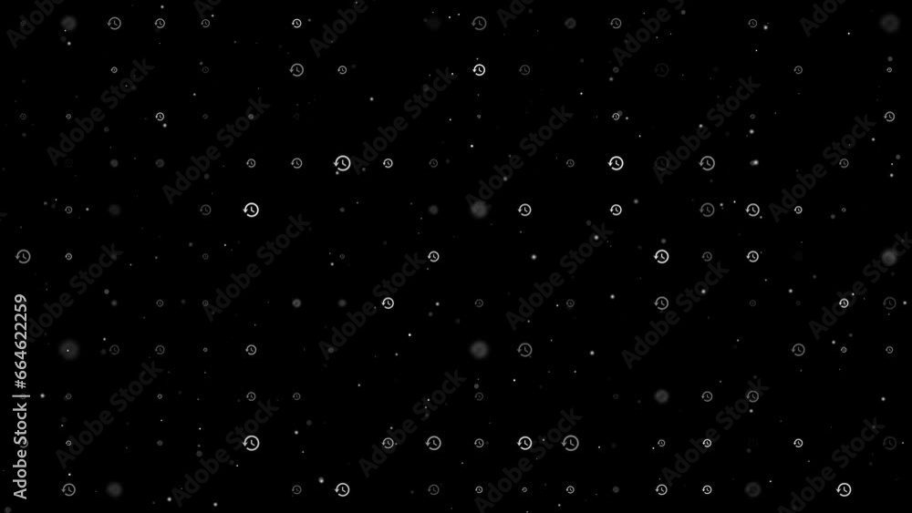 Template animation of evenly spaced time back symbols of different ...