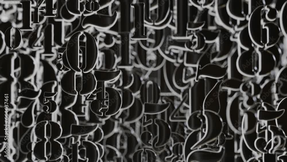 Black numbers in motion on a blurry background. Seamless cyclic ...