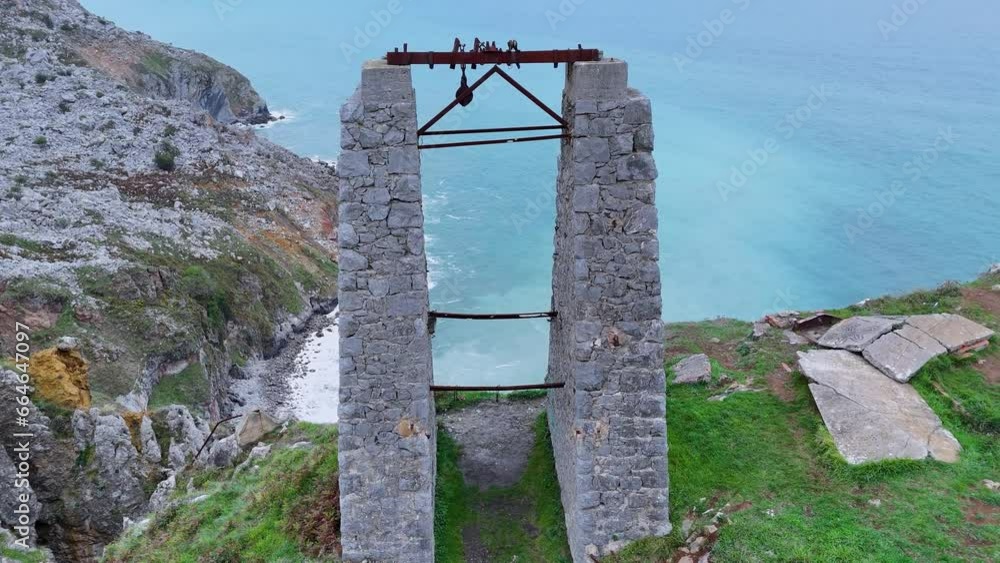 Remains of the old Yesera loading dock in Liendo, around Mount Candina ...