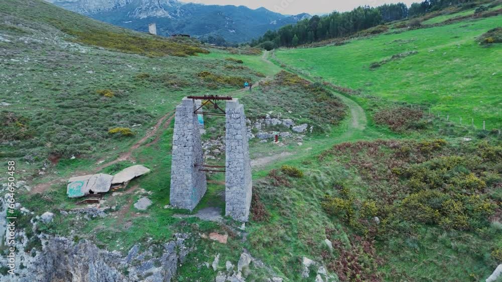 Remains of the old Yesera loading dock in Liendo, around Mount Candina ...