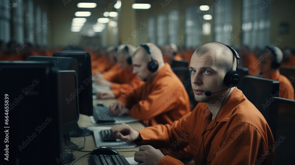Criminal scam call center in a prison with prisoners. Work for ...