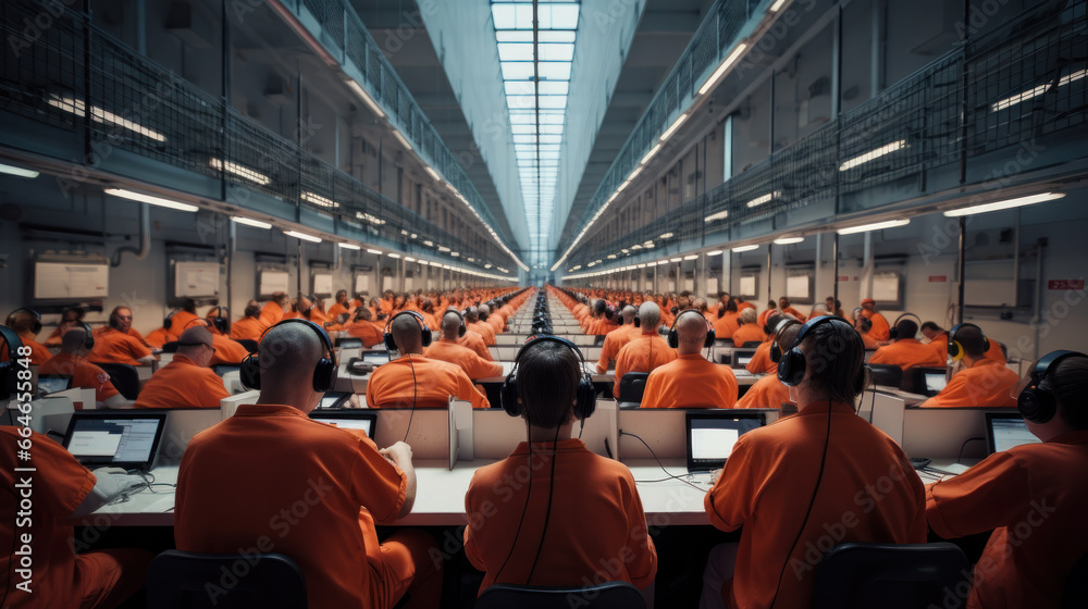 Criminal scam call center in a prison with prisoners. Work for ...