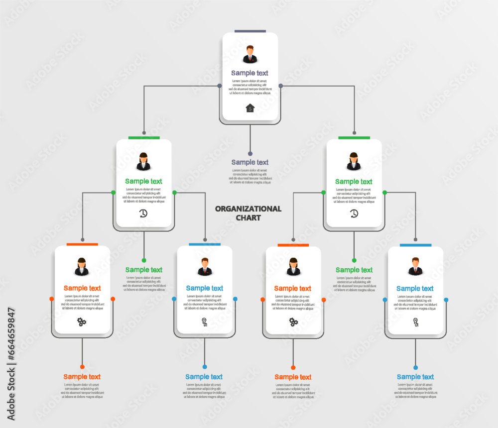 Organizational chart with business avatar icons. Business hierarchy ...