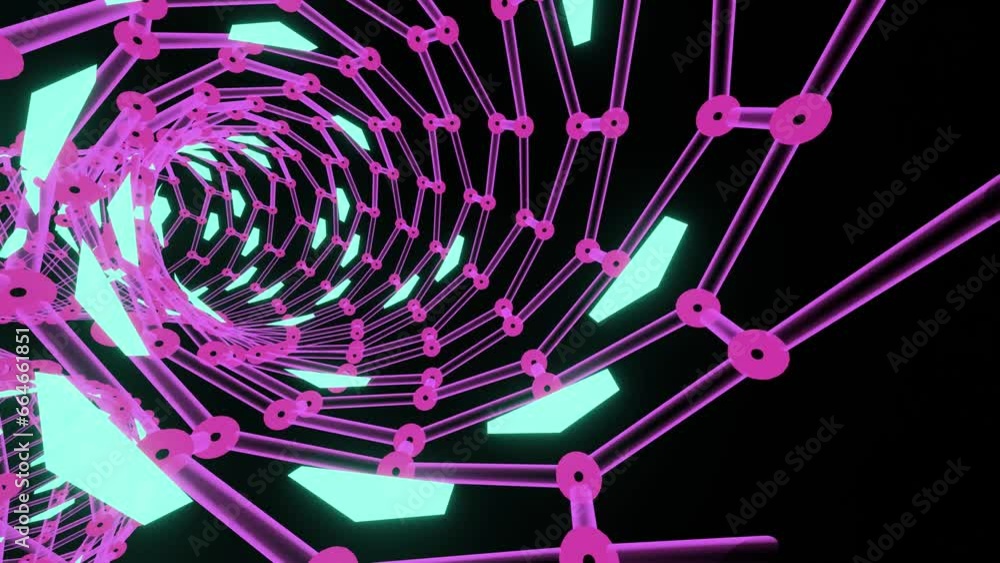 seamless VJ loop 3d animation geometric purple and cyan patterns for ...