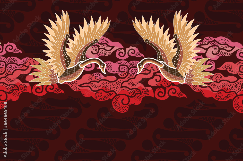 Mega Mendung motif, a typical West Java Indonesian batik motif, curved ...
