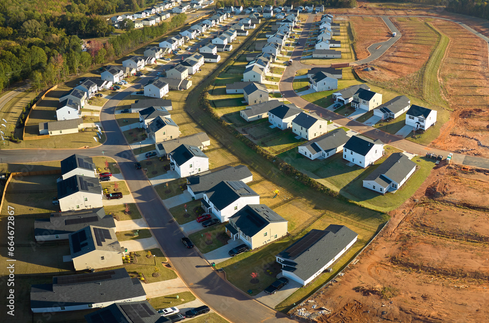 Ground prepared for building of new residential houses in South ...