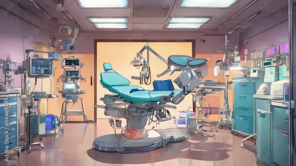 Anime style operating room.Generative AI Stock Illustration | Adobe Stock