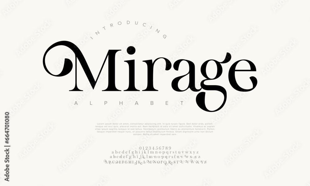 Mirage premium luxury elegant alphabet letters and numbers. Elegant ...