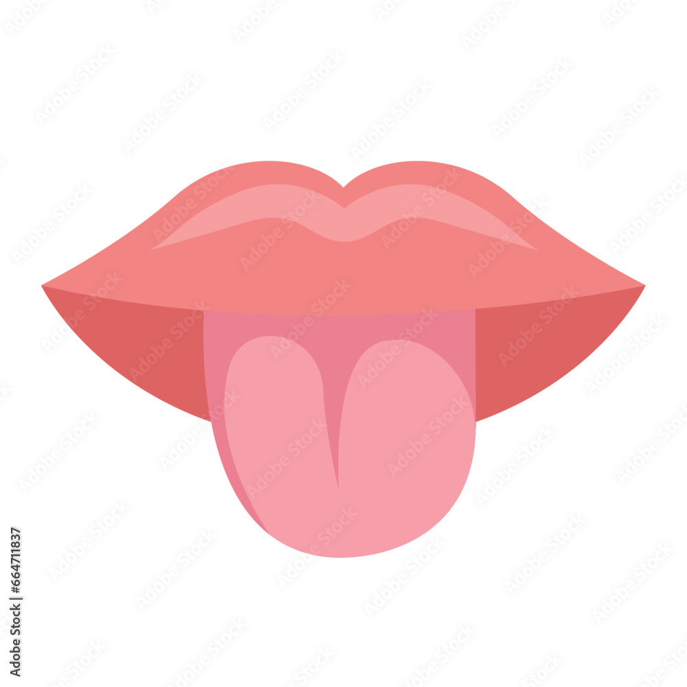 Human tongue vector image, sense of taste, five human senses, colored ...