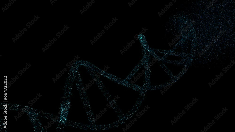 DNA double helix On the dark background abstract glittering. Animation ...