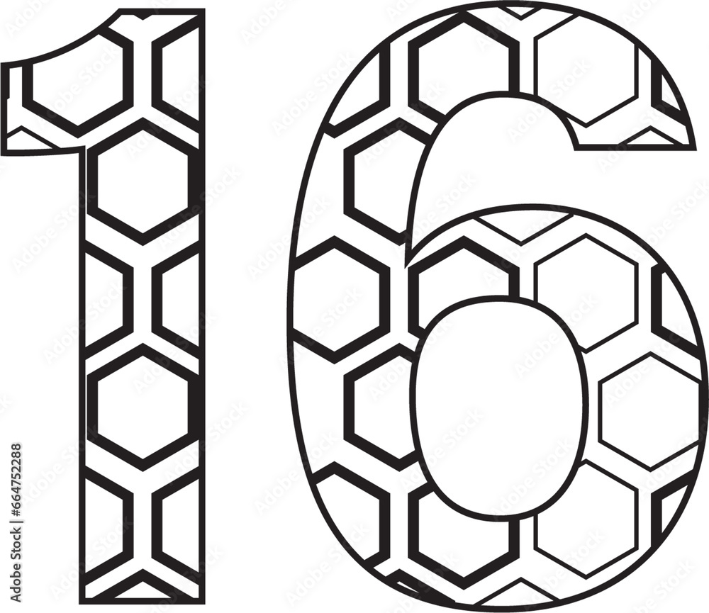 Digital png illustration of black 16 number on transparent background ...