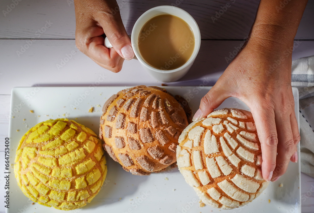 Hands of Mexican Hispanic woman . Concept of taking food with hands or ...