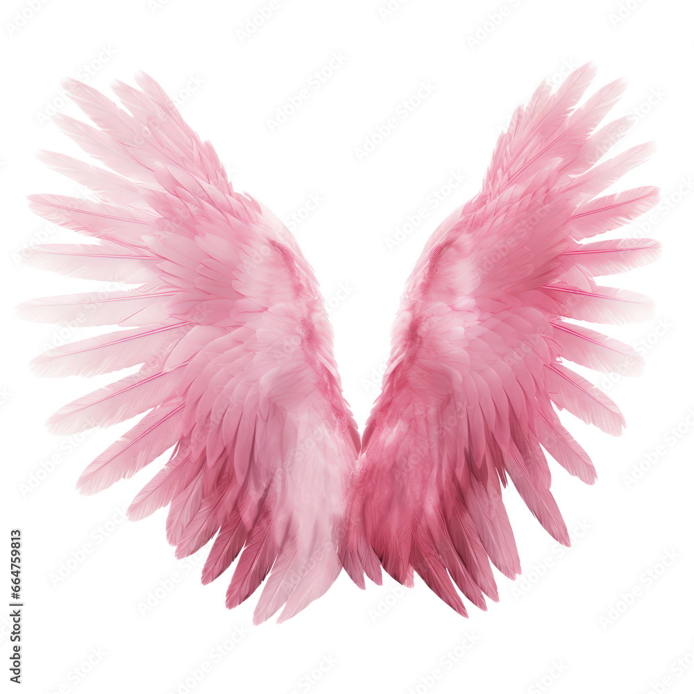 Pink angel wings isolated on transparent background,transparency Stock ...