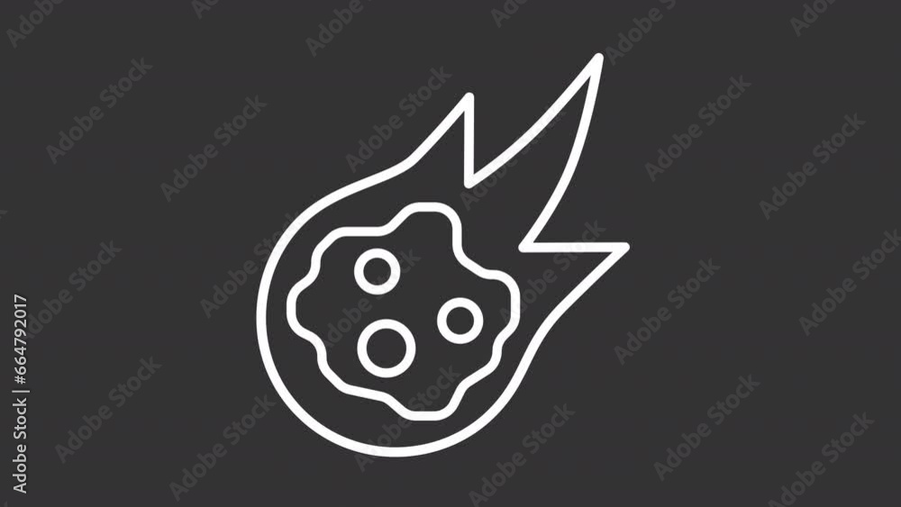 Vidéo Stock 2D white simple thin line animation of meteor, HD video ...