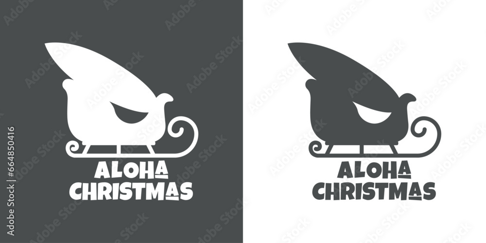 Tiempo de Navidad. Logo con mensaje Aloha Christmas en letras estilo ...