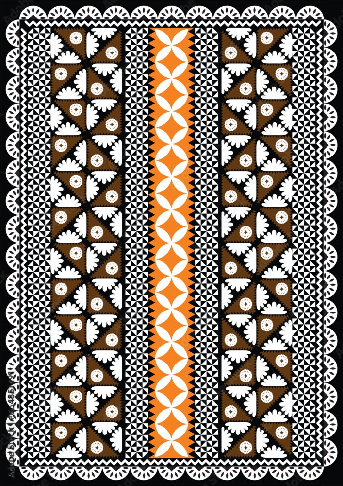 Fijian Masi Design 02 Stock Vector | Adobe Stock