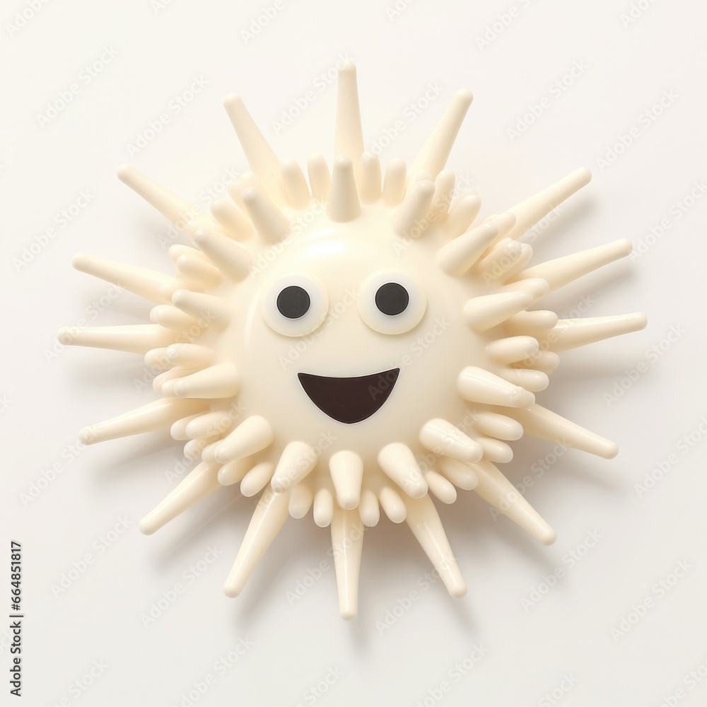 Squishy plastic viral virus toy with a cute infectious expression ...