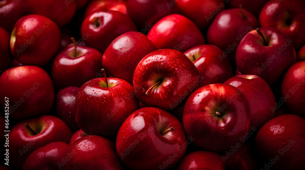 arrière-plan entièrement rempli de pommes rouges - bannière web Stock ...