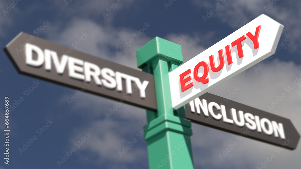 Diversity equity and inclusion concept on sign post. DEI idea in ...