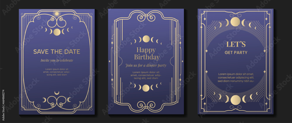 Photo & Art Print Luxury invitation card background vector, TWINS ...
