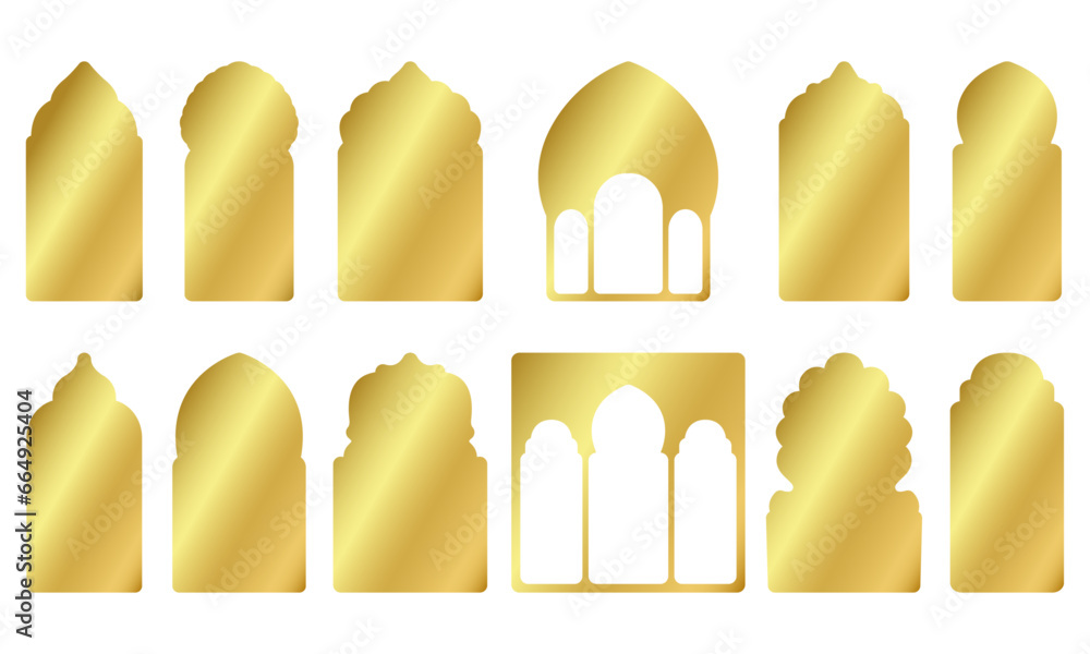 Islamic window shape on transparent background. Arabic door frame ...