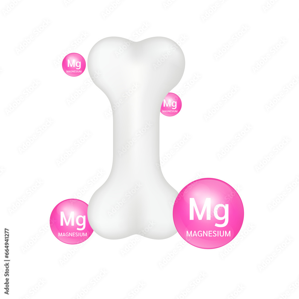 Vitamin Icon minerals Magnesium (Mg) circle ball pink on cut out PNG ...