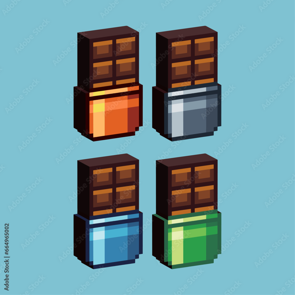 Isometric Pixel art 3d of chocolate bar for items asset. Chocolate bar ...