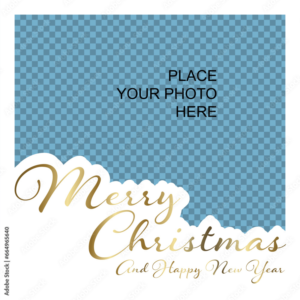 Photo & Art Print Christmas family photo card layout template with ...