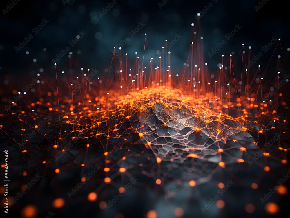 Visualization of an AI algorithm at work with lines of code morphing ...