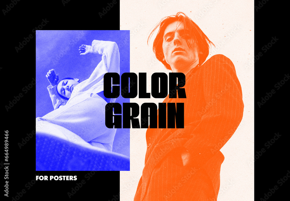 Color Grain Poster Photo Effect Mockup Stock Template | Adobe Stock