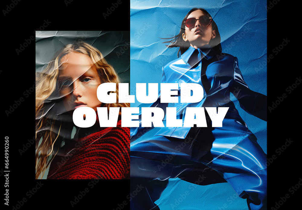 Glued Poster Overlay With Generative AI Stock Template | Adobe Stock