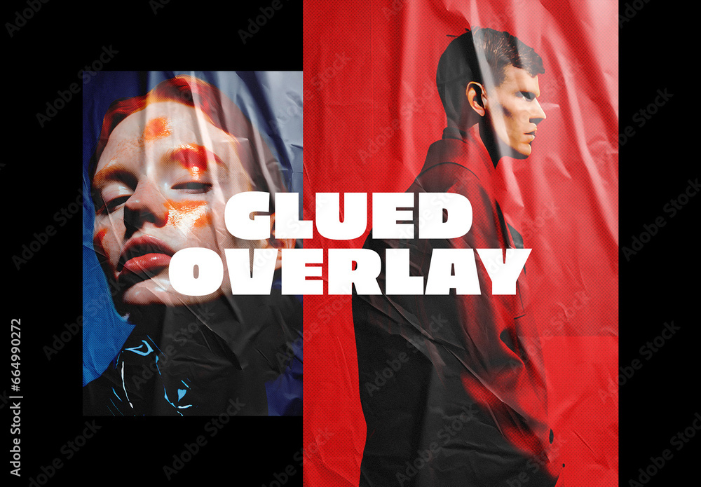 Glued Paper Poster Overlay With Generative AI Stock Template | Adobe Stock