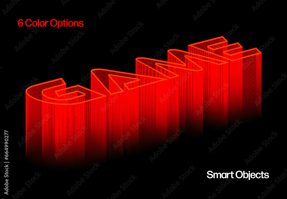 Isometric Neon Text Effect Mockup Stock Template | Adobe Stock