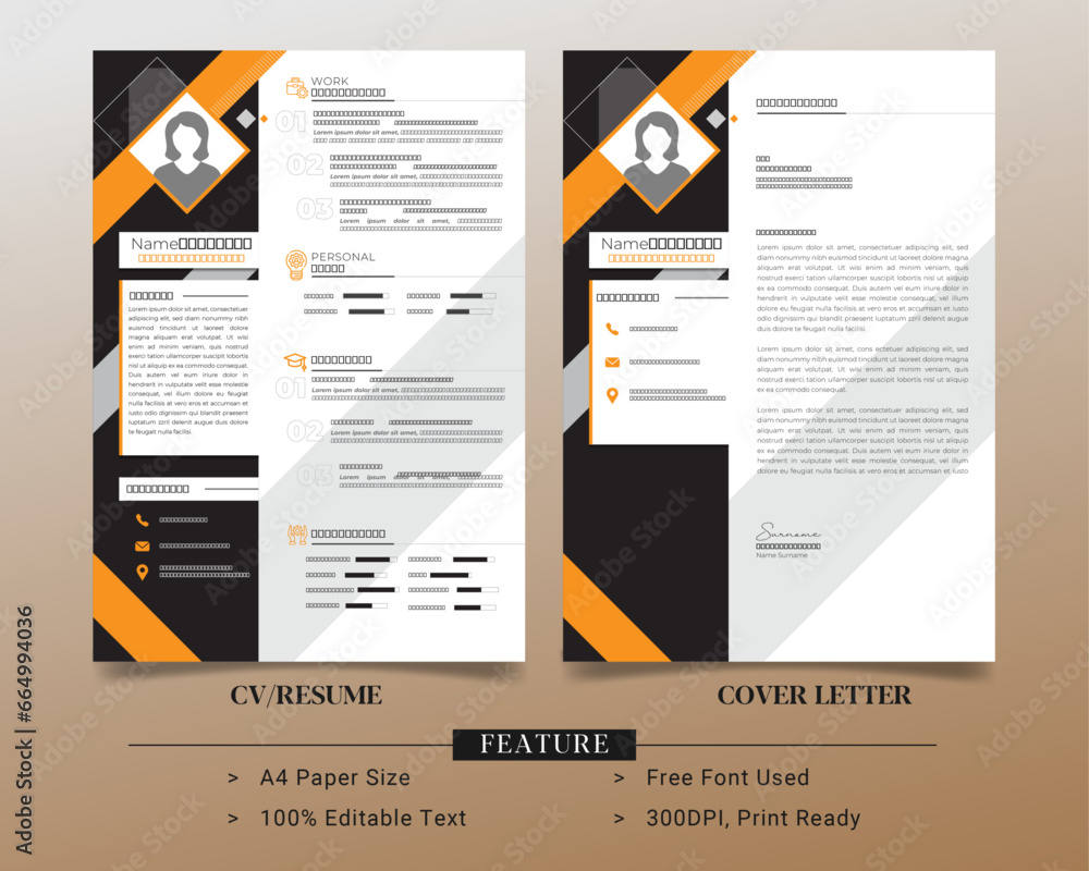 Professional elegant CV / resume and cover letter template. Modern ...