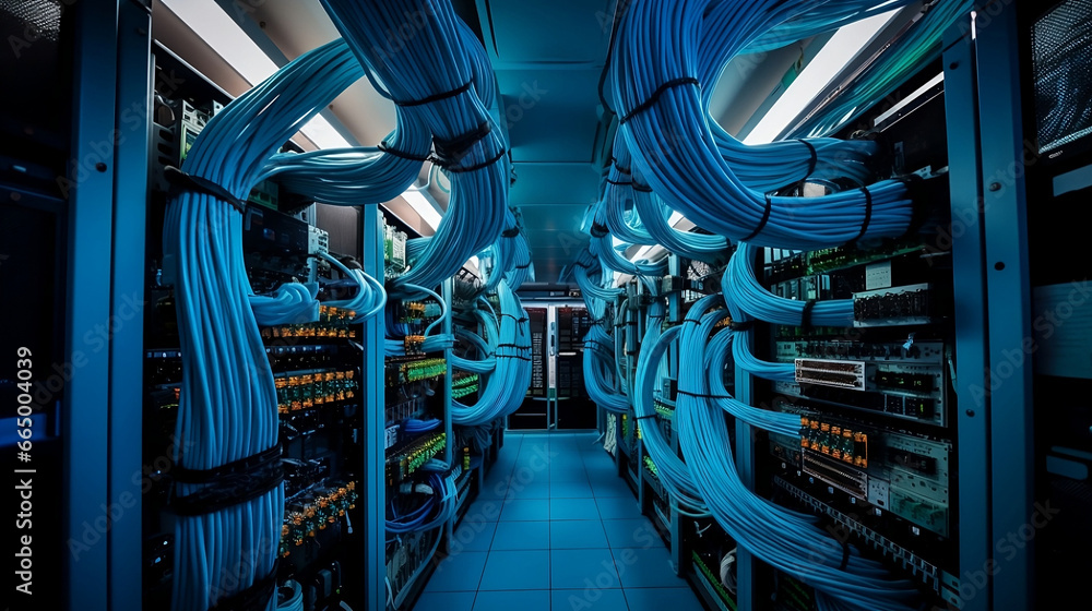 Professional LAN Ethernet Gigabyte switch cable management in server ...