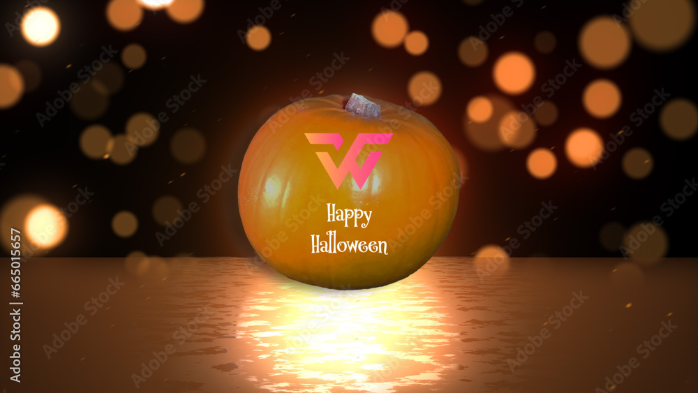 Pumpkin Halloween Bokeh Lights Logo Reveal Stock Template | Adobe Stock