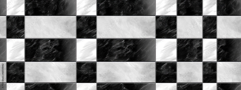 Seamless black and white checker or chess board marble tile background ...