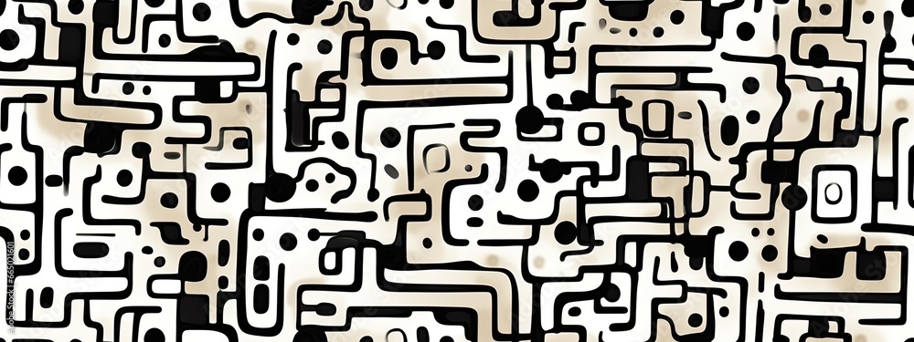 Seamless MCM Mid Century Modern retro squares Turing maze pattern ...