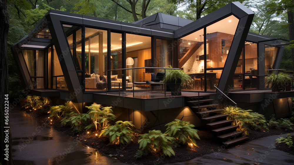 Unique house made of leaves and irregular edges, Inspirational Design ...
