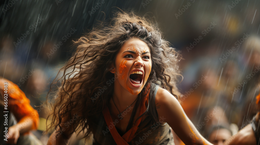 Maori woman performs traditional Haka dance in New Zealand. Stock Photo ...