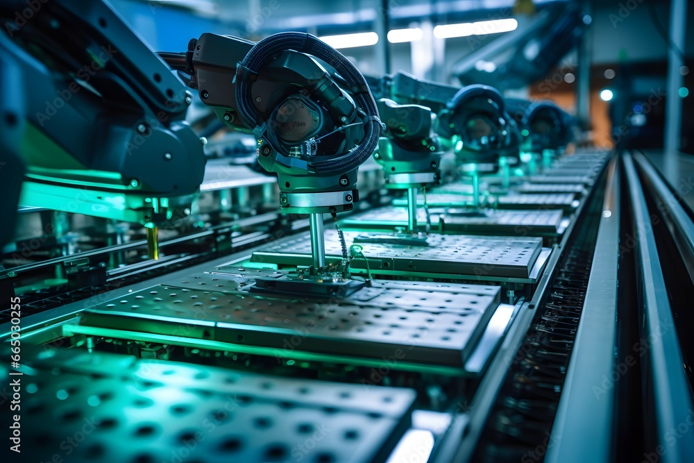 robotic assembly line Stock Illustration | Adobe Stock