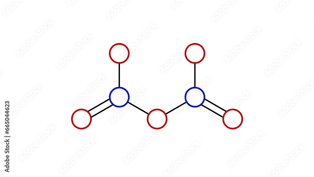 Dinitrogen Pentoxide Molecule Structural Chemical Formula Ball And Stick Model Isolated Image