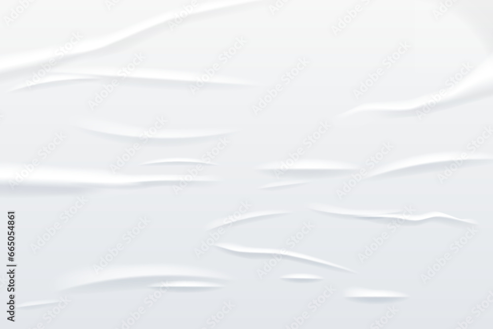 Glued white horizontal rectangle paper sheet. Vector isolated realistic ...